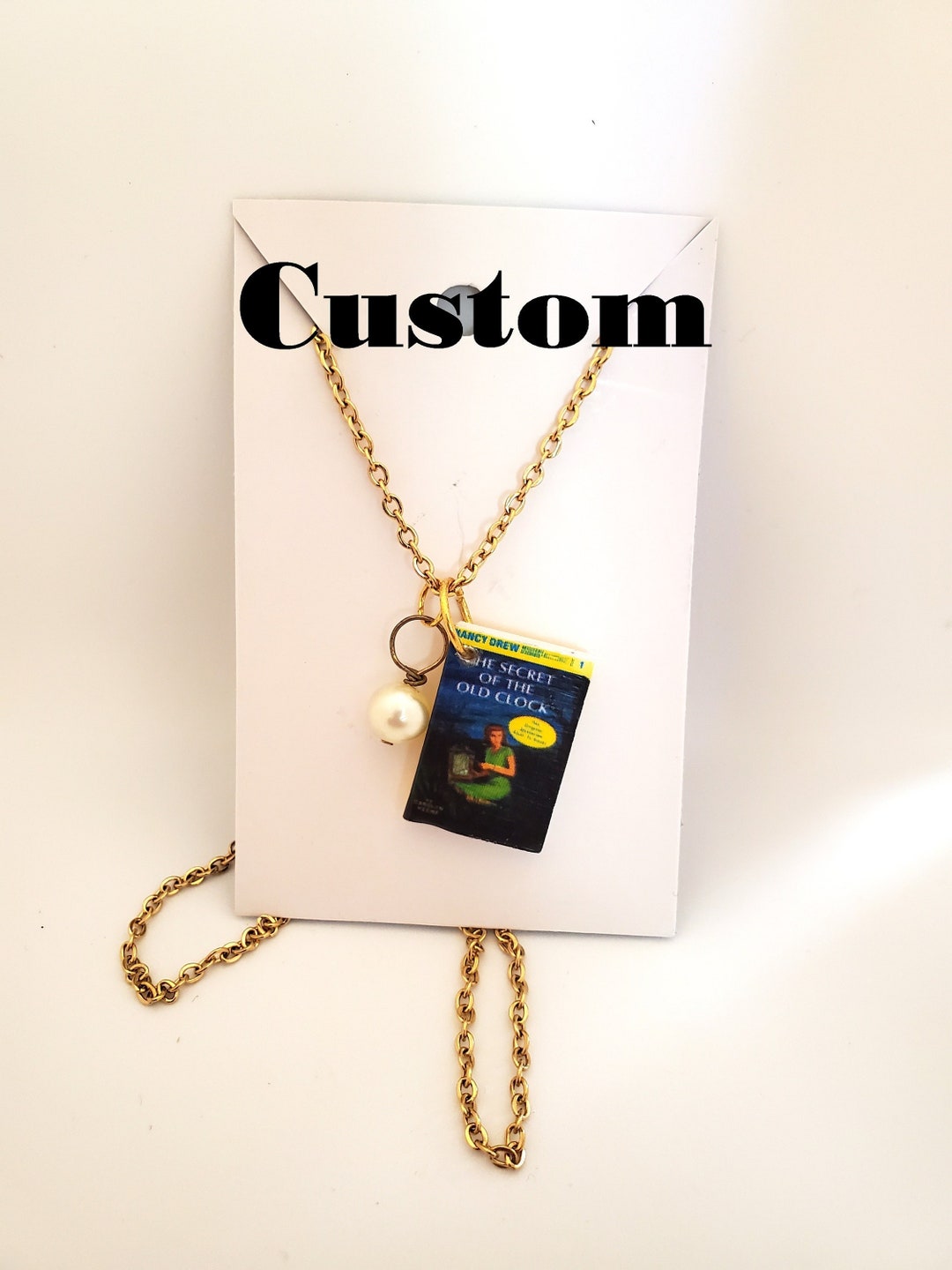 Custom Miniature Book Necklace, Customized Mini Book Necklace, Choose ...