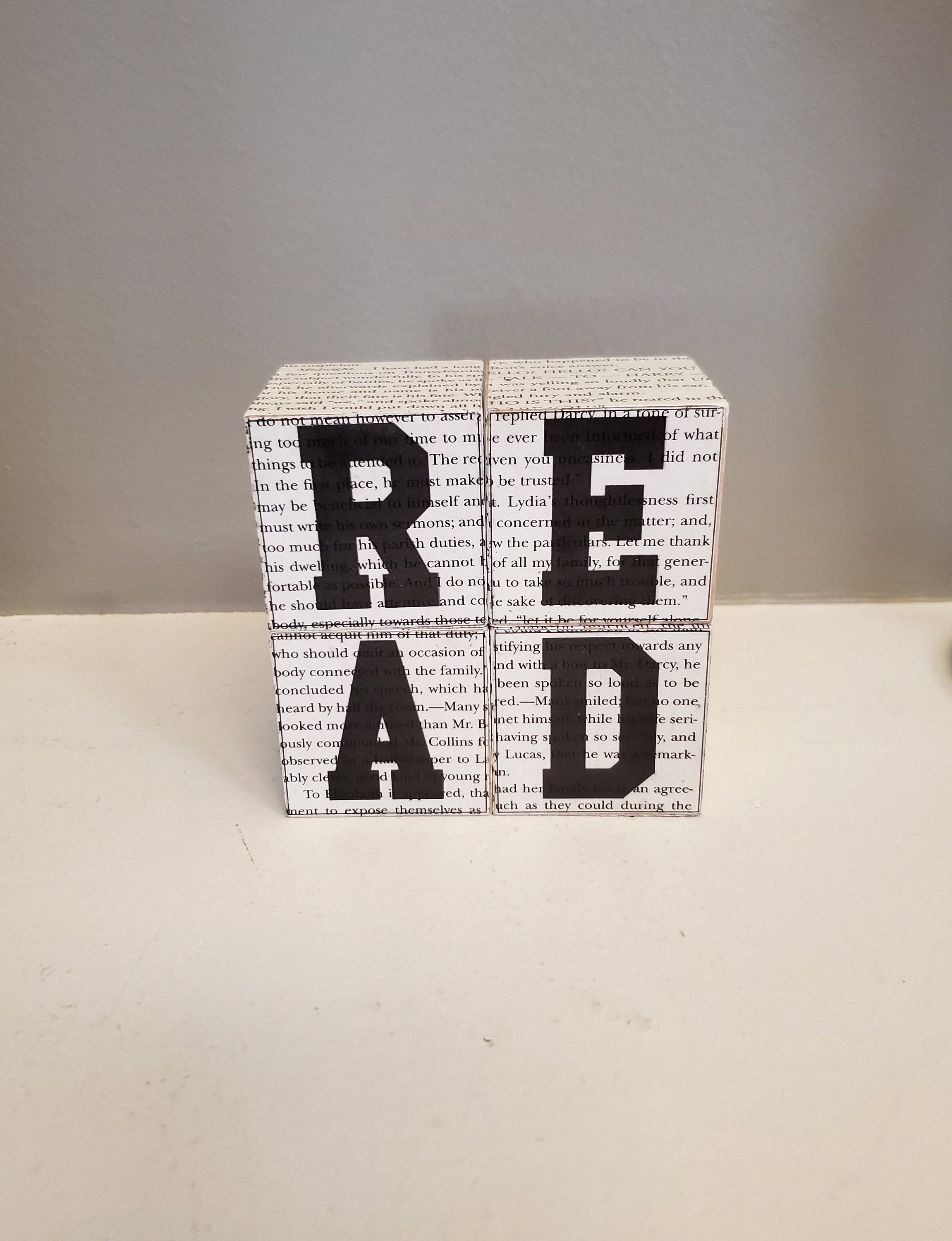 Book Page Read Blocks Word Blocks READ Reader Gift | Etsy