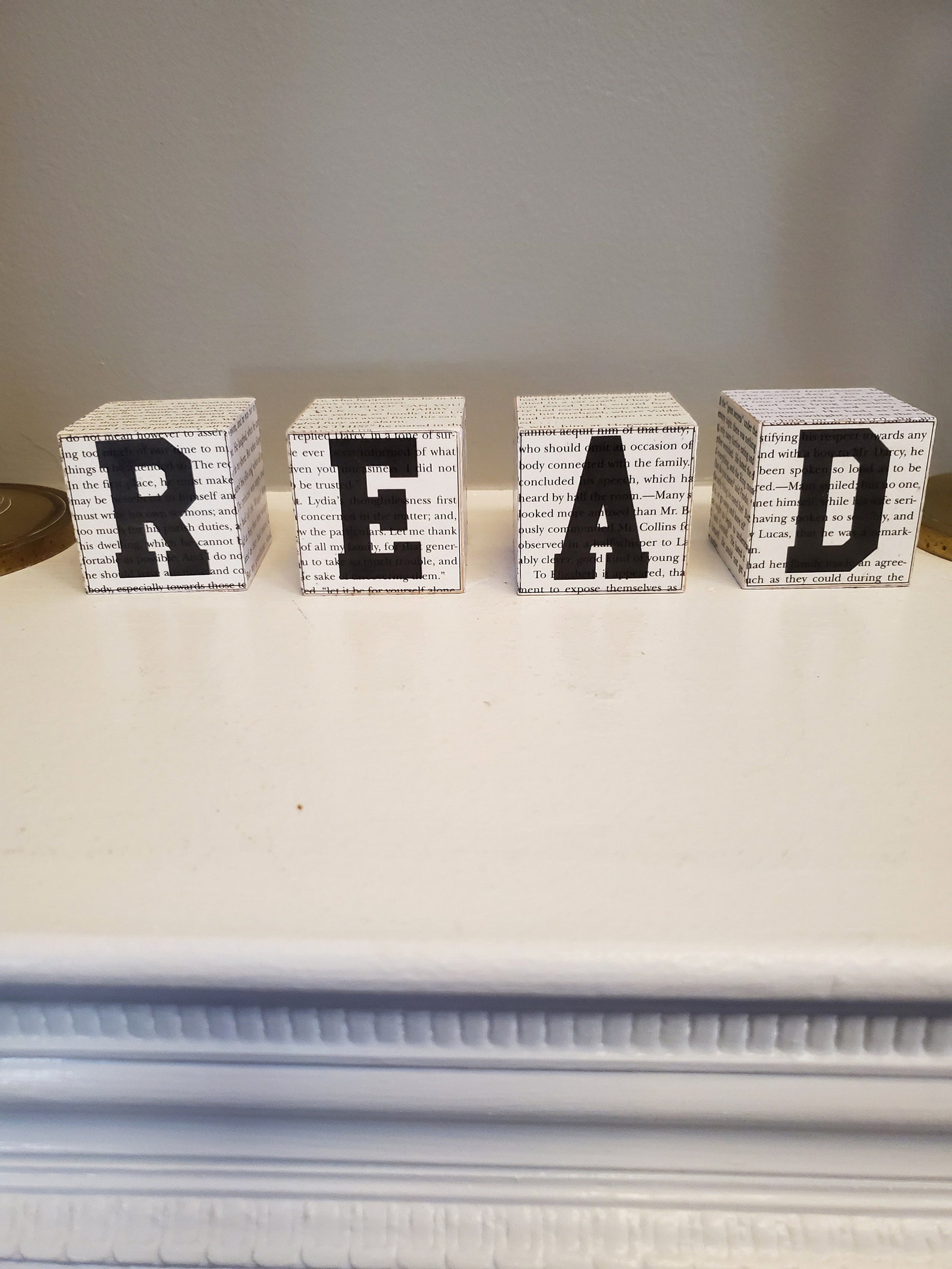 Book Page Read Blocks Word Blocks READ Reader Gift | Etsy