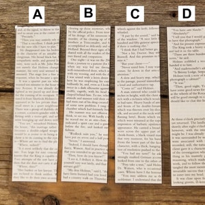 Sherlock Holmes Book Page Bookmarks, Real Book Page Bookmarks, Arthur ...