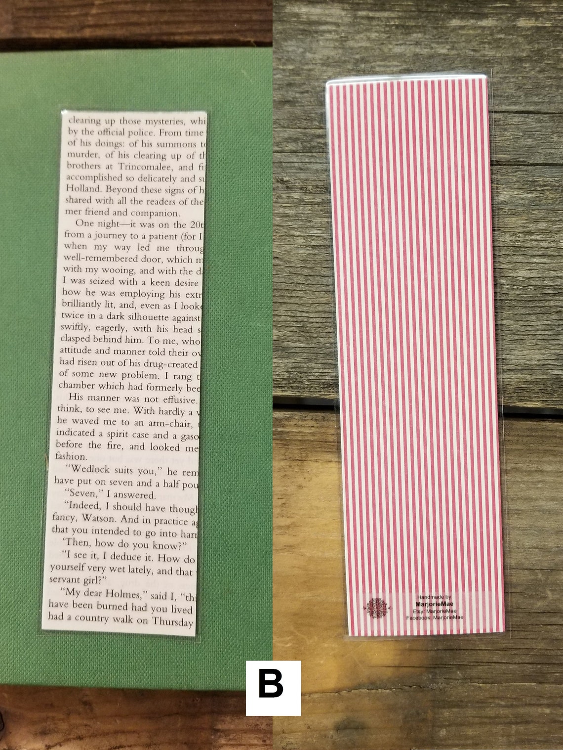 Sherlock Holmes Book Page Bookmarks Real Book Page Bookmarks | Etsy