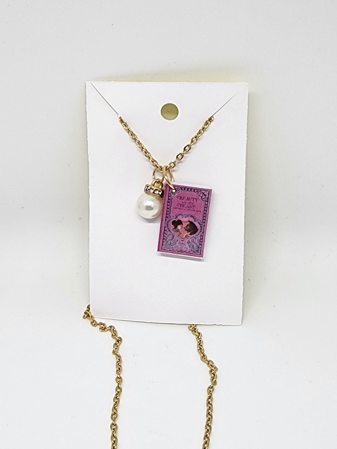Beauty and the Beast Mini Book Necklace, Miniature Book Necklace ...