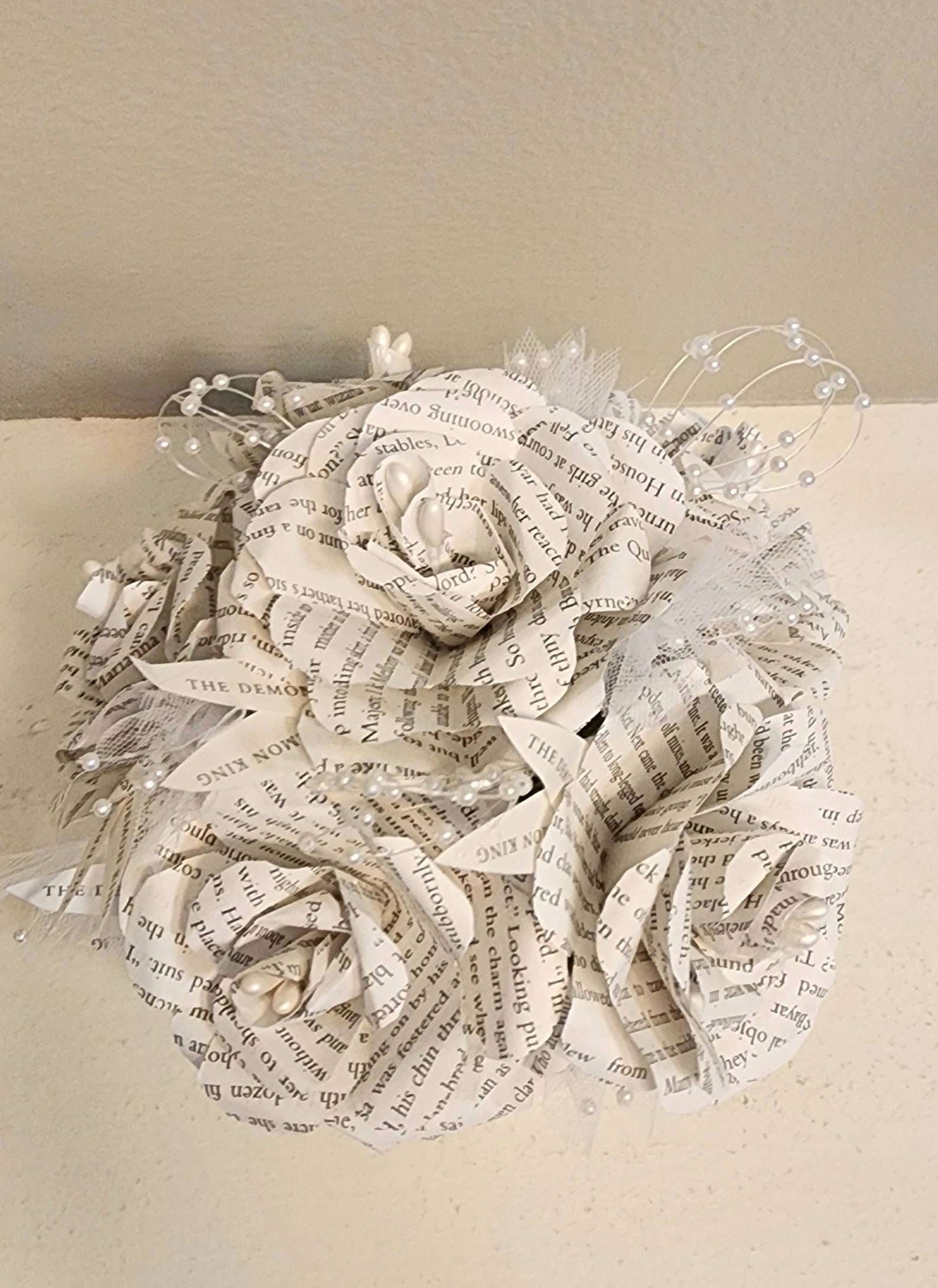 Book Page Flower Cake Topper, Book Theme Wedding, Book Cake Topper ...