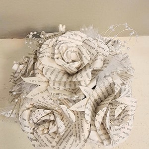 Book Page Flower Cake Topper, Book Theme Wedding, Book Cake Topper ...