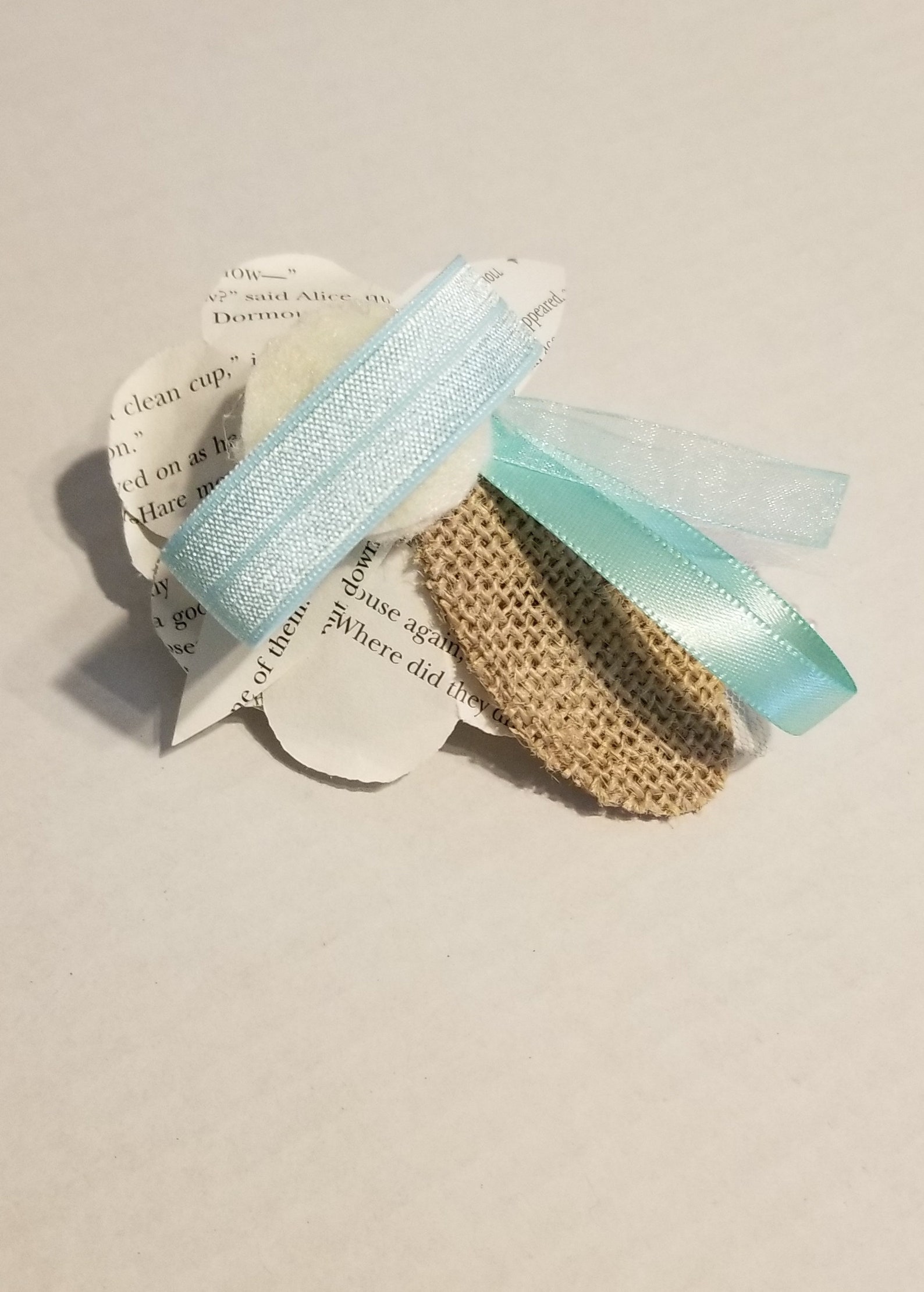 Book Page Flower Girl Wrist Corsage, Book Theme Wedding, Book Page Rose ...