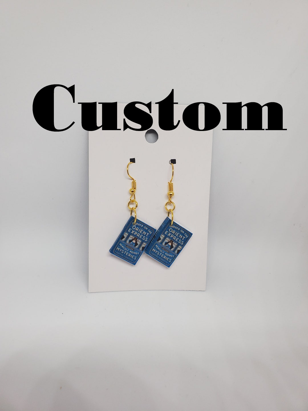 Custom Miniature Book Earrings, Customized Mini Book Earrings, Choose ...