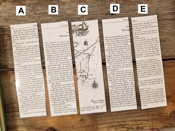 Treasure Island Book Page Bookmarks Real Book Page Bookmarks | Etsy