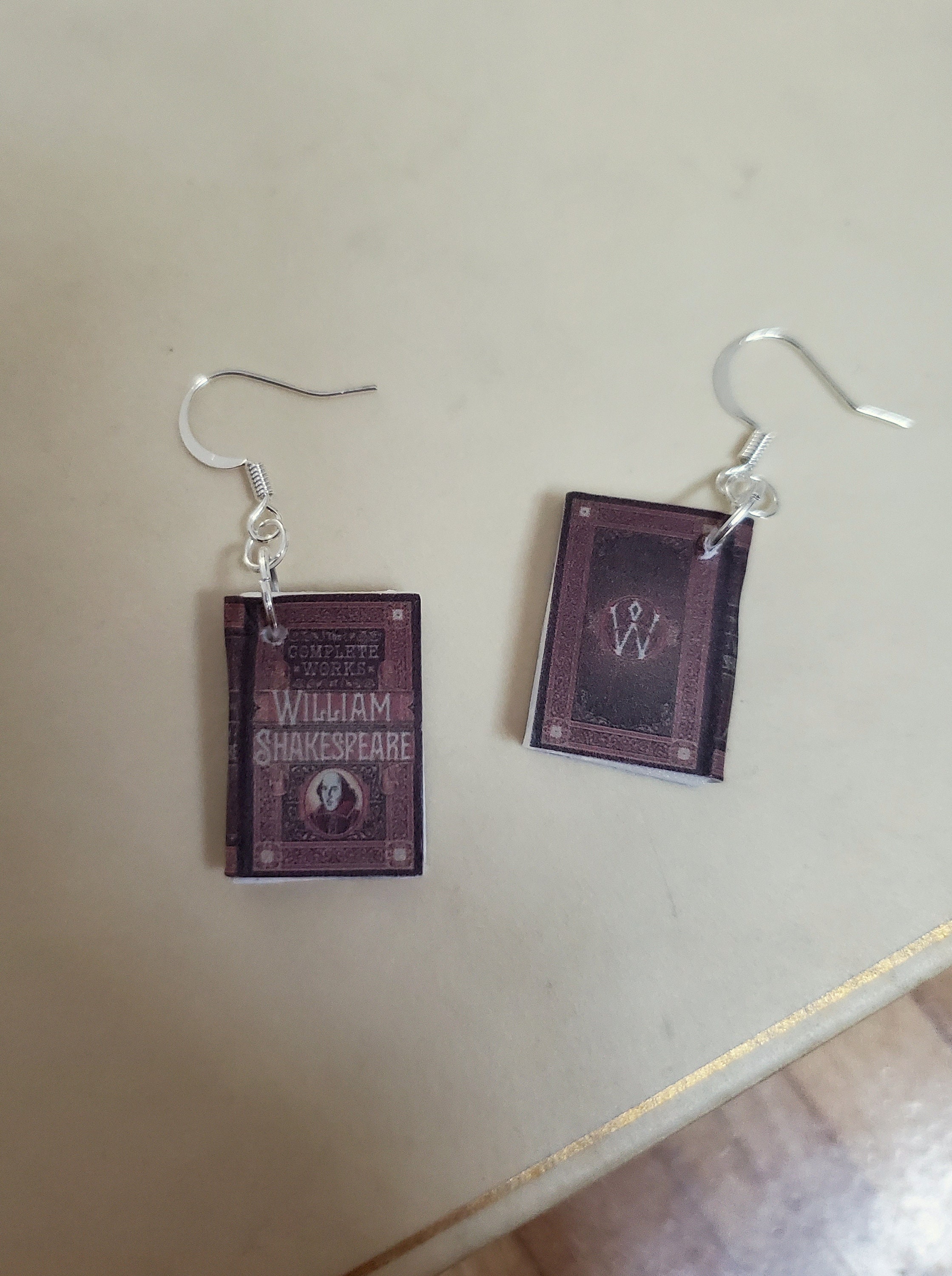 William Shakespeare Miniature Book Earrings Mini Book | Etsy