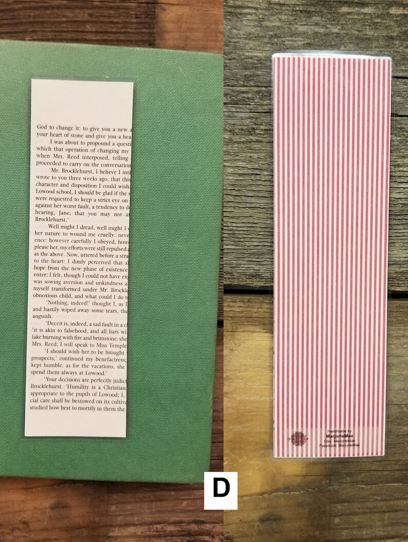 Jane Eyre Book Page Bookmarks Real Book Page Bookmarks - Etsy
