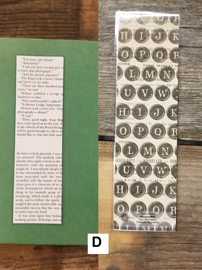 Sherlock Holmes Book Page Bookmarks, Real Book Page Bookmarks, Arthur ...