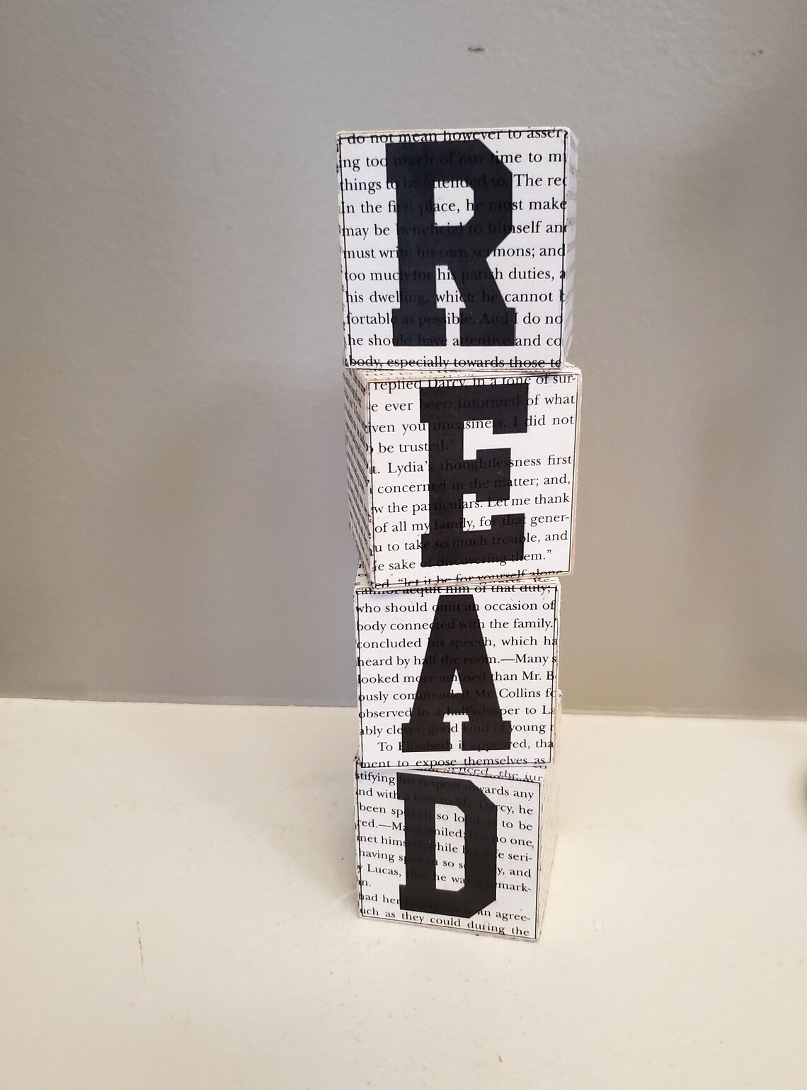 Book Page Read Blocks Word Blocks READ Reader Gift | Etsy