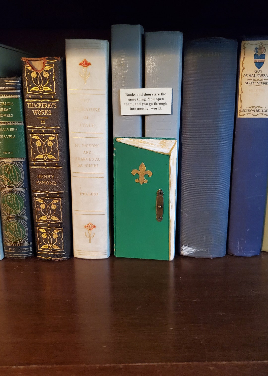 Book Quote Book Nook Door, Book Art, Book Decor, Bookshelf Insert,book ...