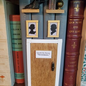 Edgar Allan Poe Inspired Book Nook Door, Book Art, Book Decor, the Raven, Bookshelf Insert ...