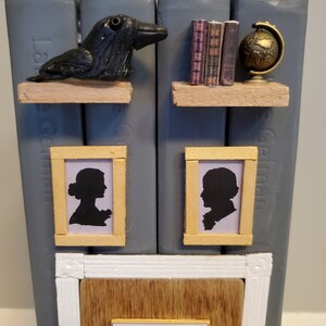 Edgar Allan Poe Inspired Book Nook Door, Book Art, Book Decor, the Raven, Bookshelf Insert ...