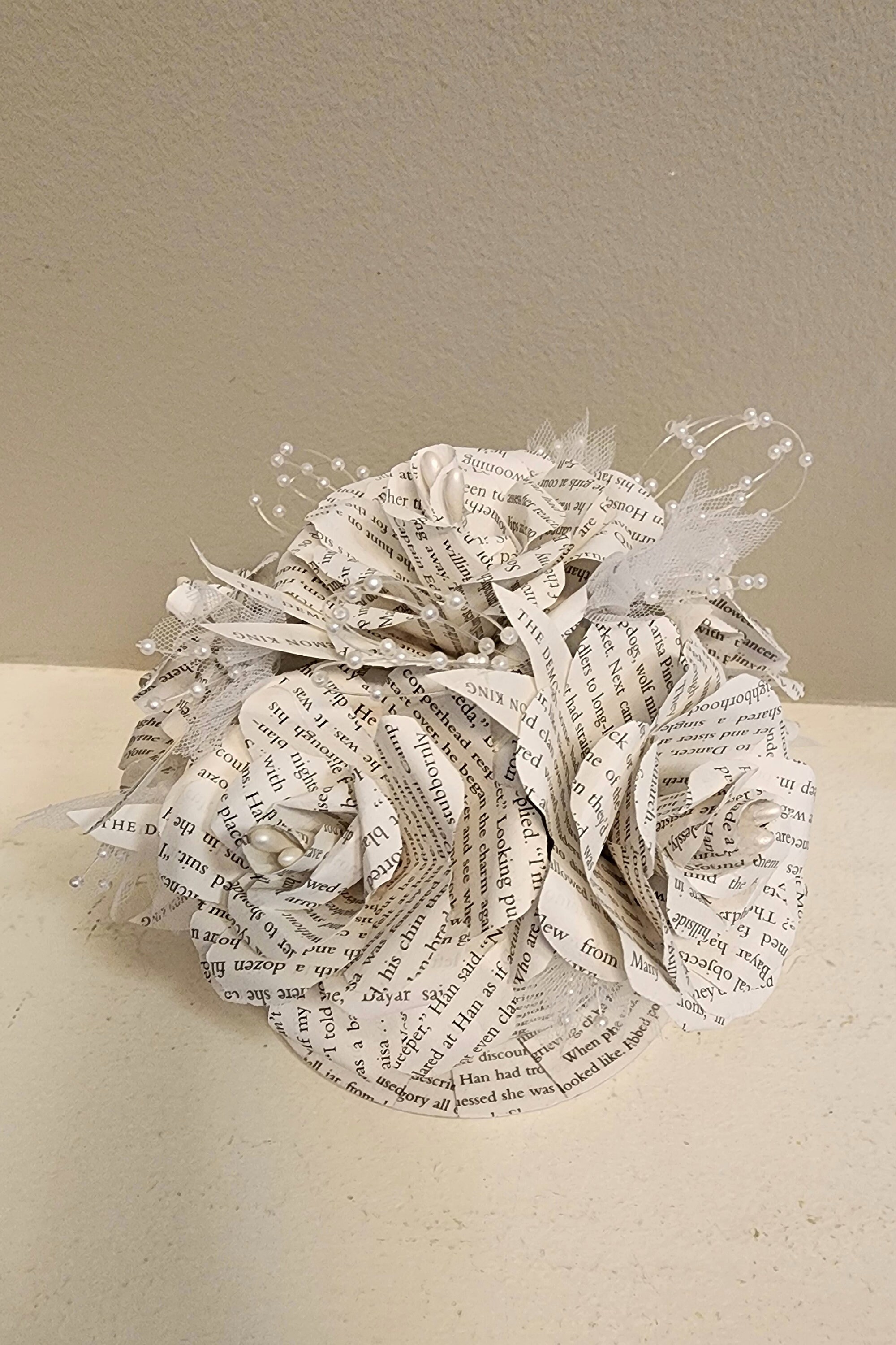 Book Page Flower Cake Topper, Book Theme Wedding, Book Cake Topper ...