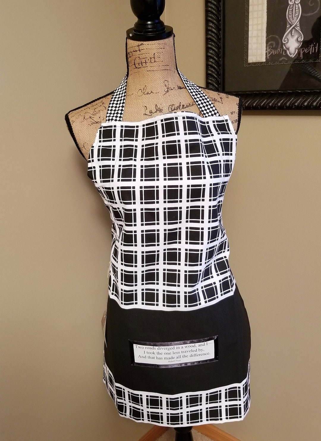 Robert Frost Apron, Two Roads Diverged Apron, Book Nerd Apron, Quote ...