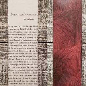 Dracula Book Page Bookmarks, Real Book Page Bookmarks, Bram Stoker ...