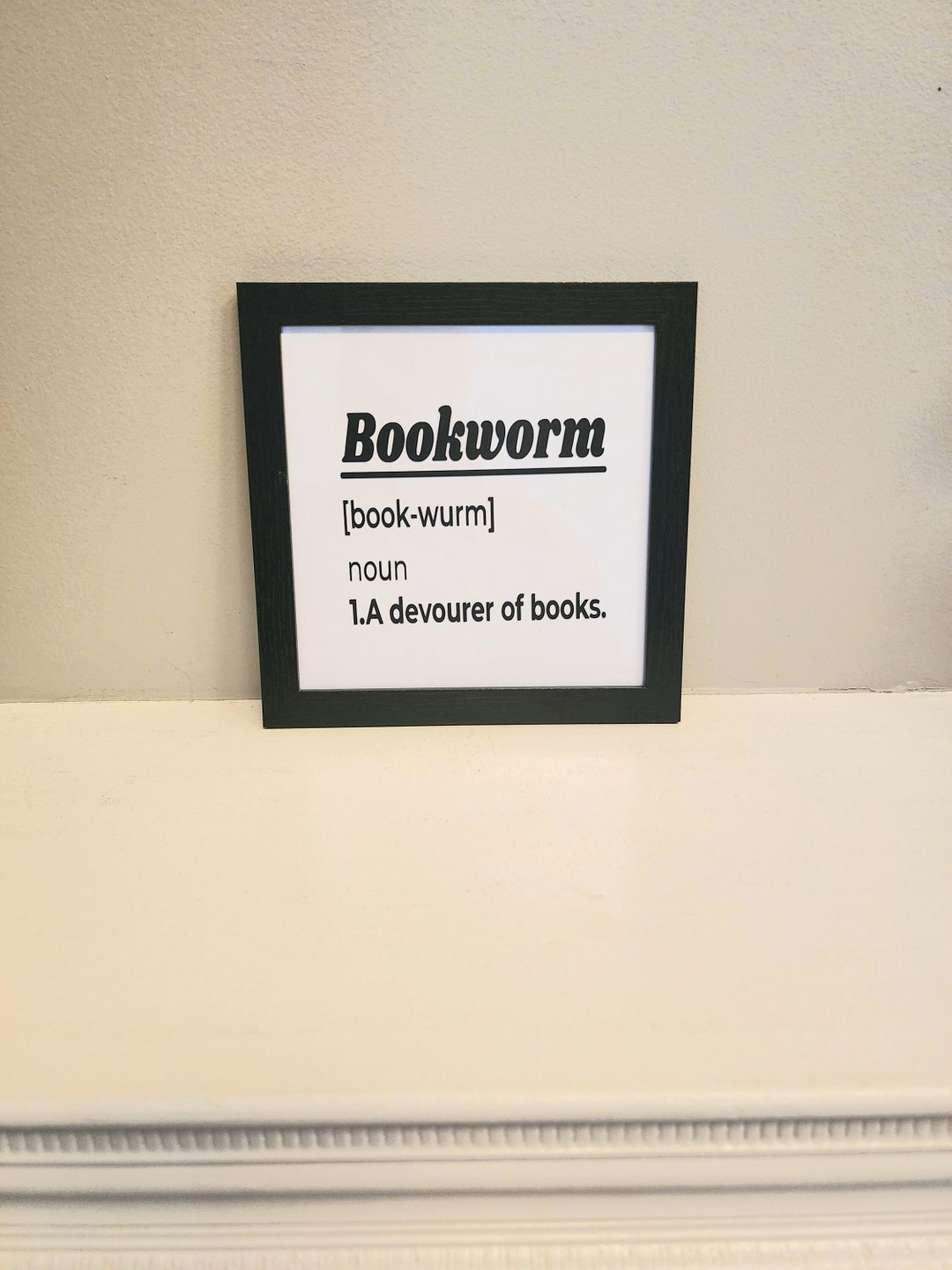 Bookworm Definition 8x8 Frame, Book Decor, Bookish Decoration, Bookish ...