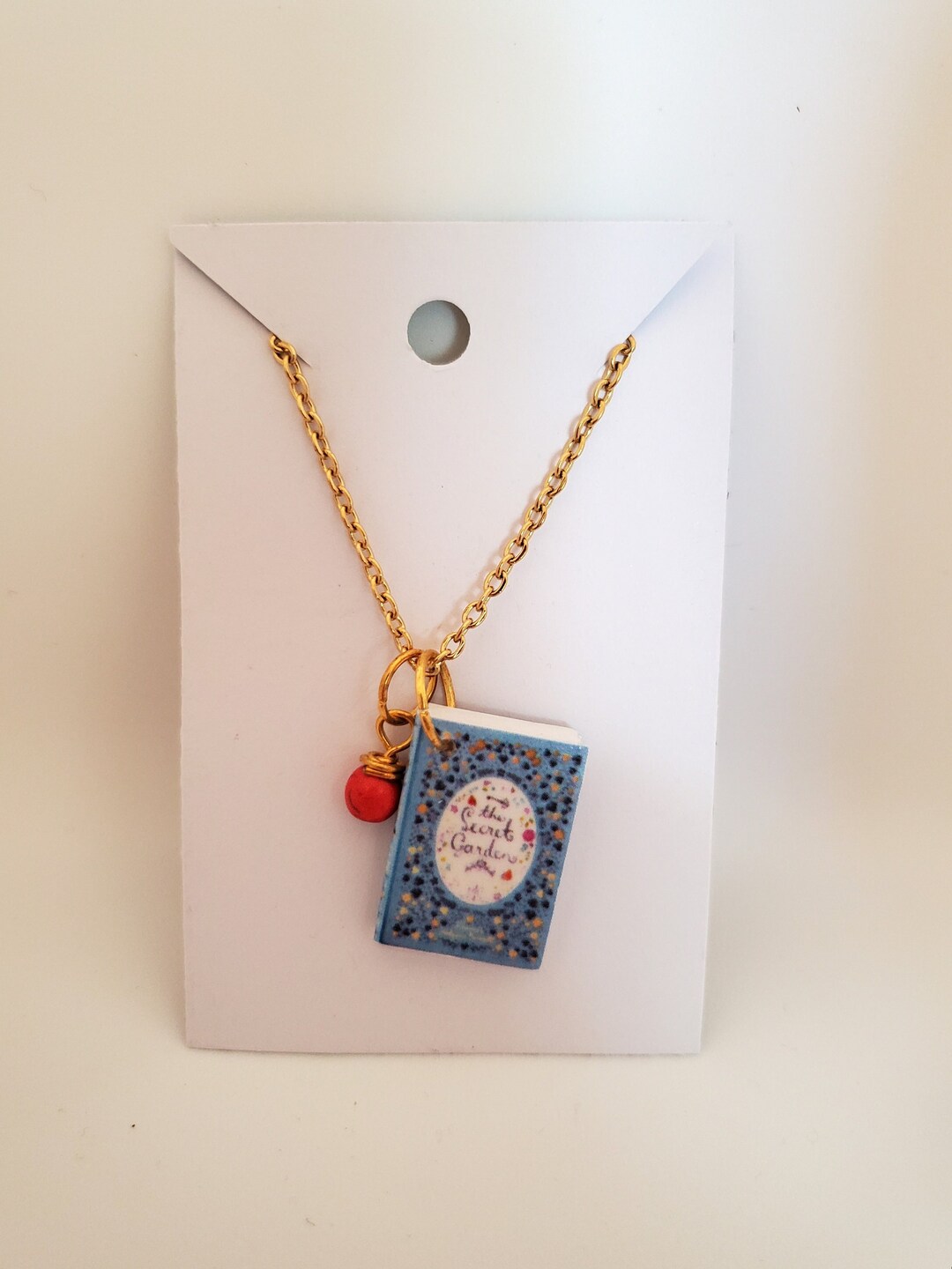 The Secret Garden Mini Book Necklace, Miniature Book Necklace, Reader ...