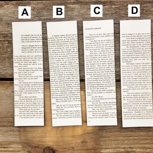 Jane Eyre Book Page Bookmarks, Real Book Page Bookmarks, Charlotte ...