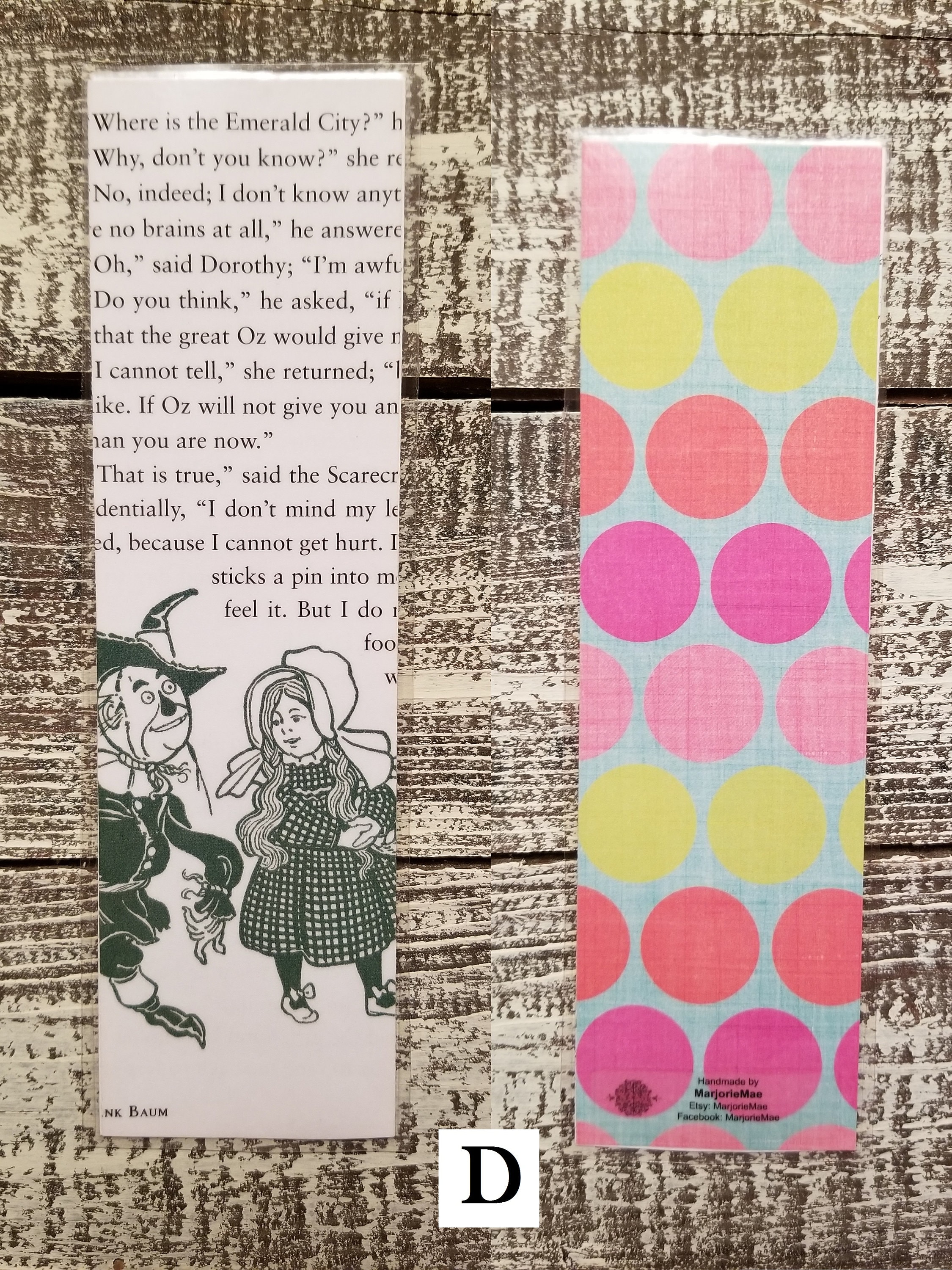 Wizard of Oz Book Page Bookmarks Real Book Page Bookmarks L | Etsy
