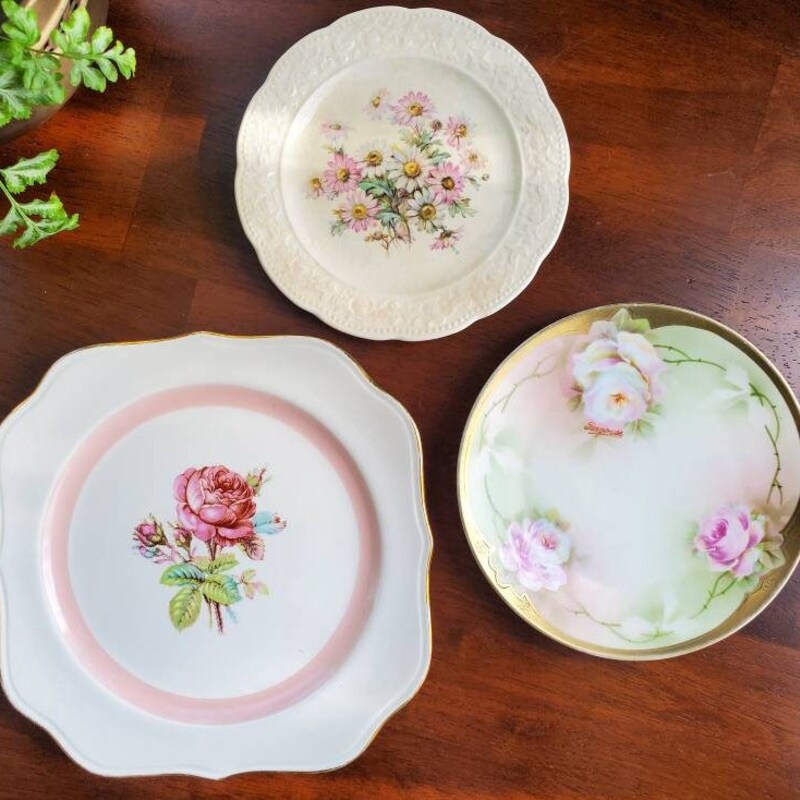 Pink Floral Plates - Etsy