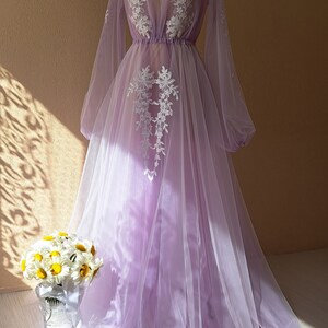 Lavender Boudoir Dress, Purple Wedding Dress, Summer Wedding Dress ...