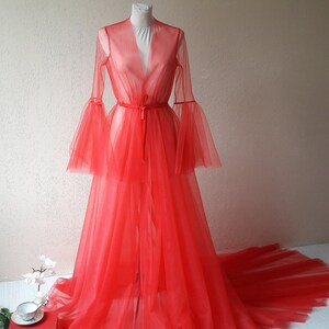 Red Boudoir Dress, Tulle Boudoir Gown, Boudoir Gown, Luxury Boudoir ...