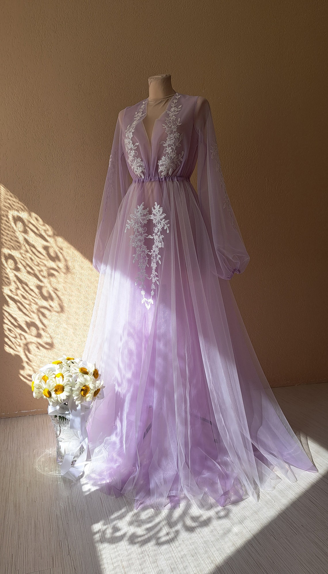 Lavender Boudoir Dress, Purple Wedding Dress, Summer Wedding Dress ...