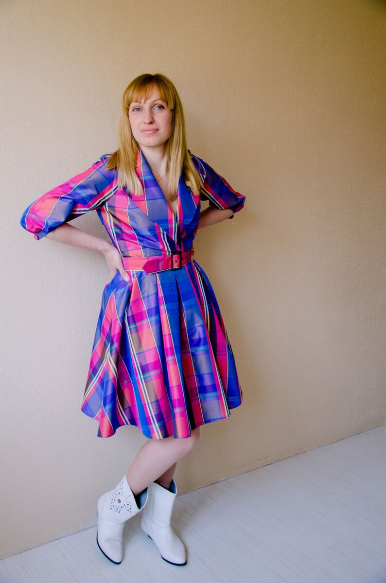 Cute Checkered Dress Exclusive Bright Dress Design Work - Etsy