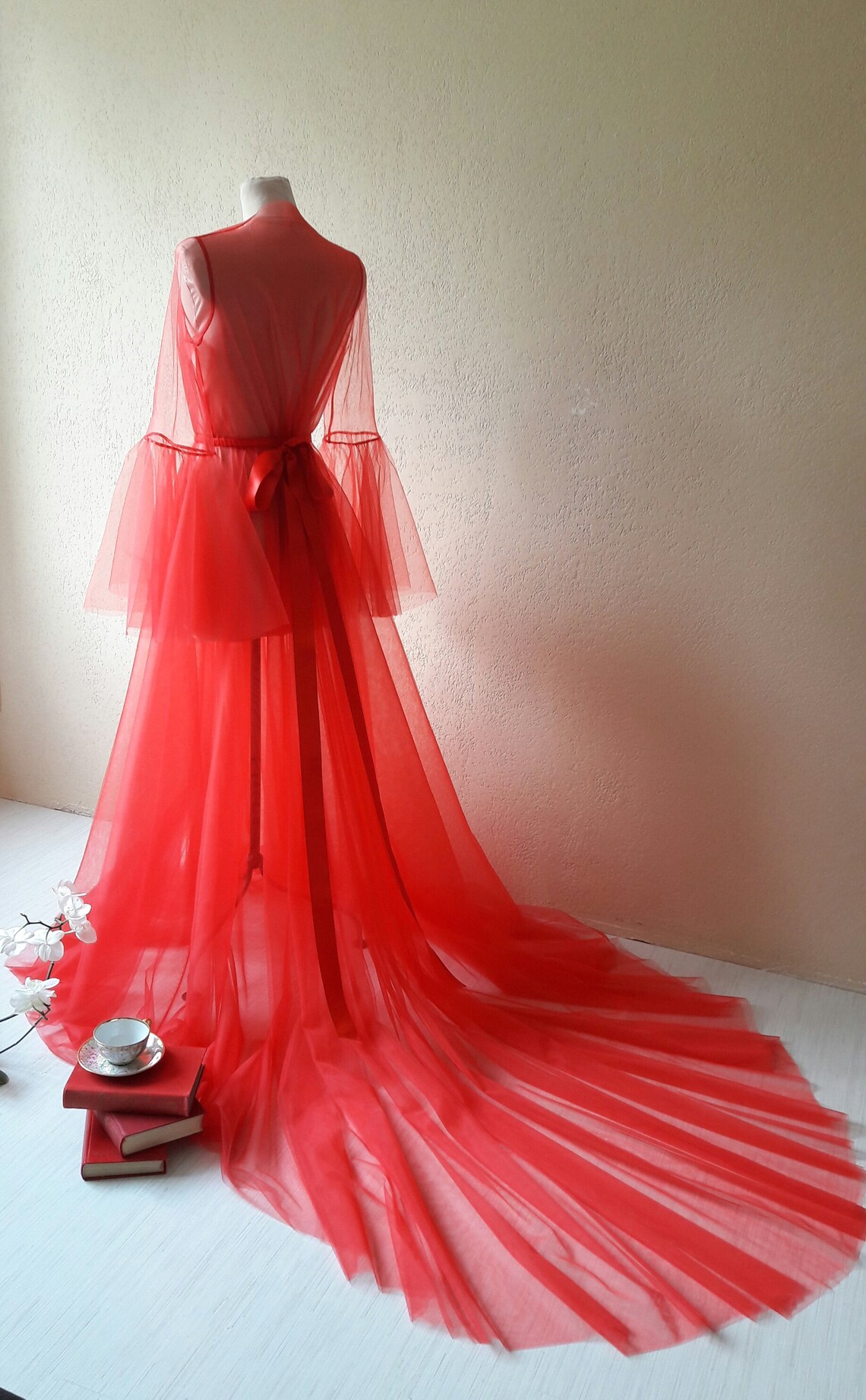 Red Boudoir Dress Tulle Boudoir Gown Boudoir Gown Luxury - Etsy