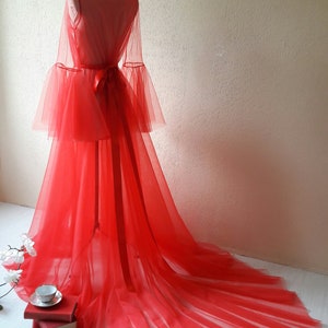 Red Boudoir Dress, Tulle Boudoir Gown, Boudoir Gown, Luxury Boudoir ...