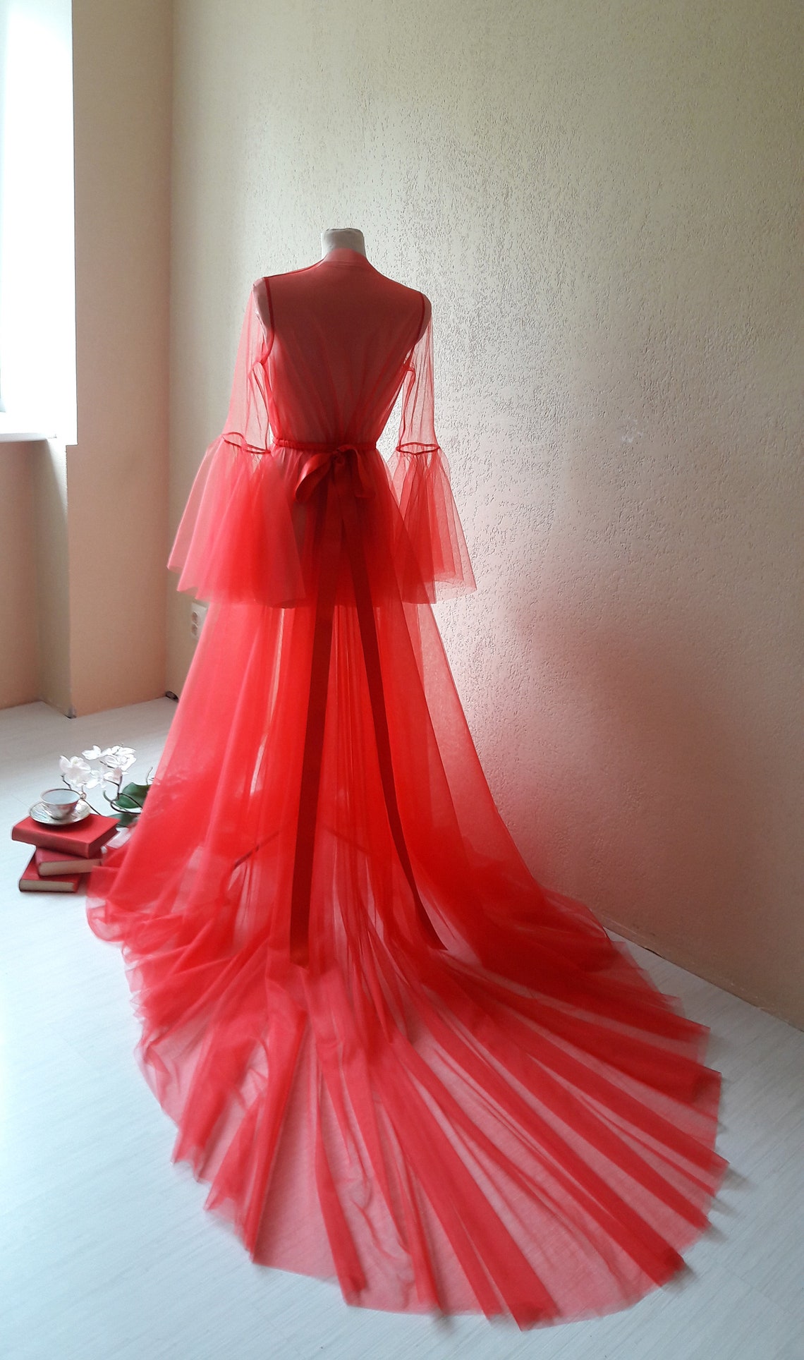 Red Boudoir Dress Tulle Boudoir Gown Boudoir Gown Luxury - Etsy
