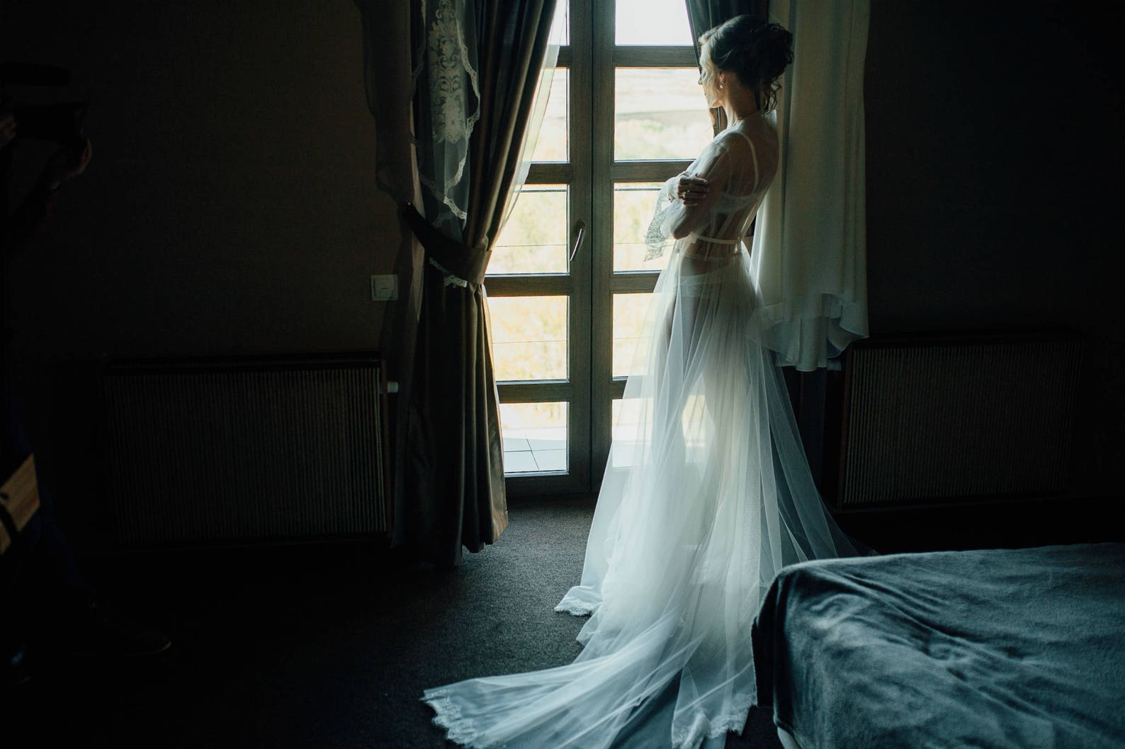 Ivory Boudoir Dress, Tulle Boudoir Gown, Boudoir Gown, Luxury Boudoir ...