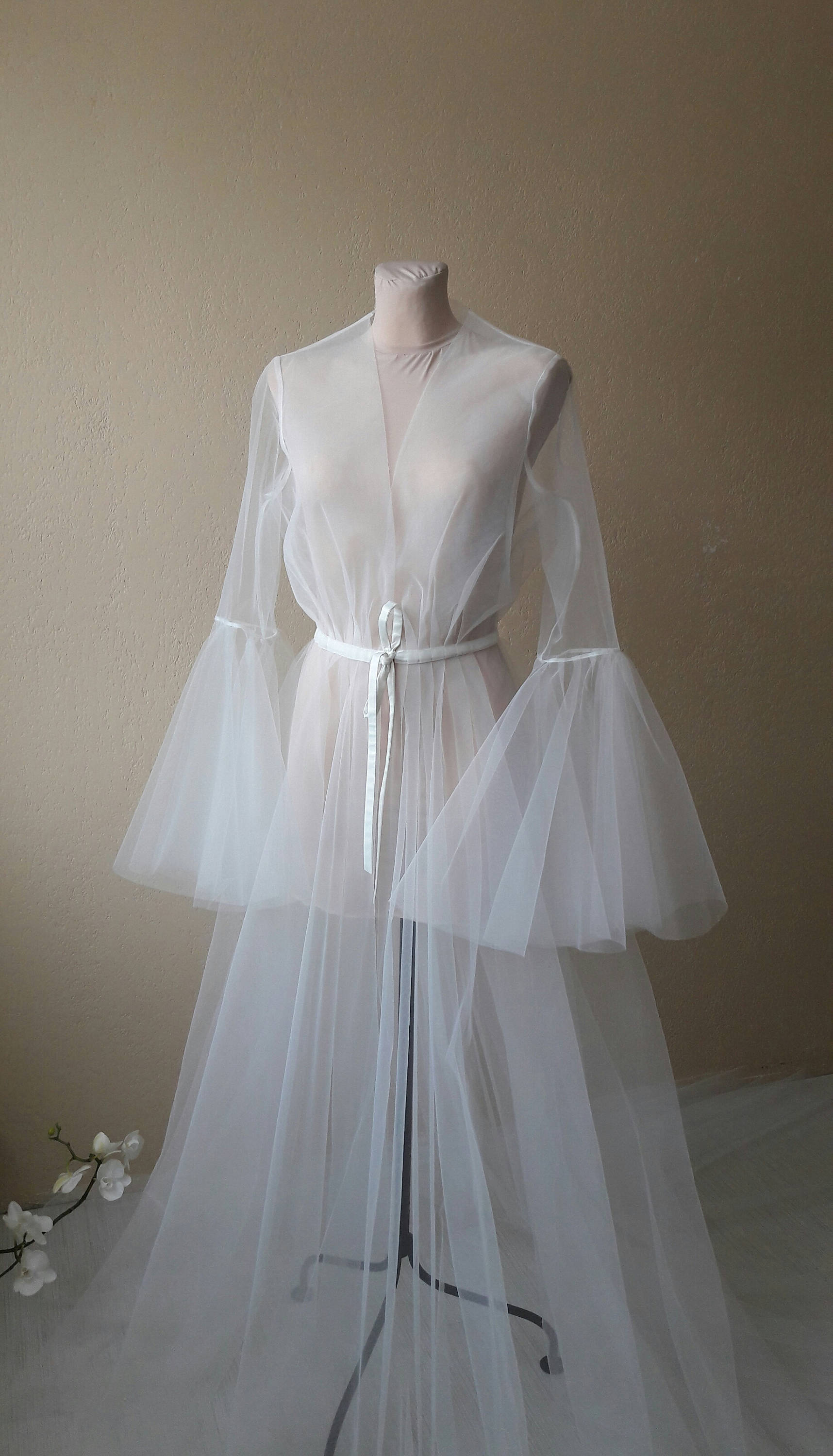 Bridal boudoir robe Ivory boudoir dress Tulle boudoir gown | Etsy