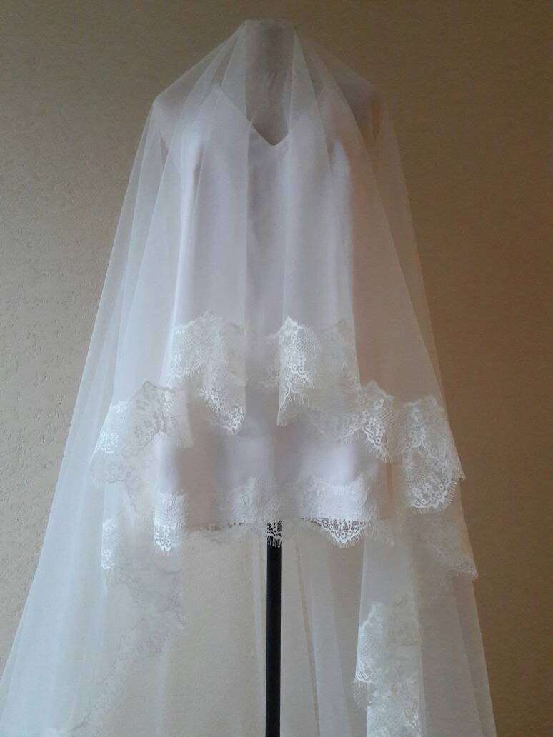 Soft Drop Wedding Veil Gorgeous Drop Wedding Veil Floating - Etsy