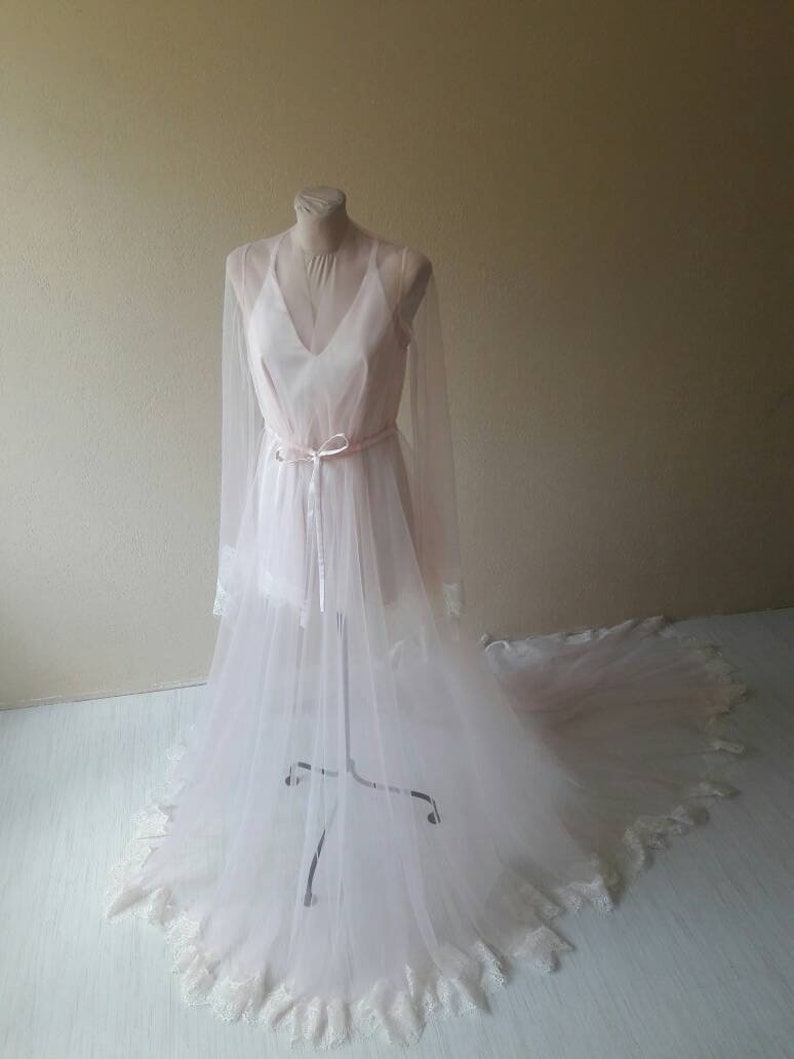 Pink Bridal Lingerie Set, Pink Nightgown, Ivory Lace Bridal Nightgown ...
