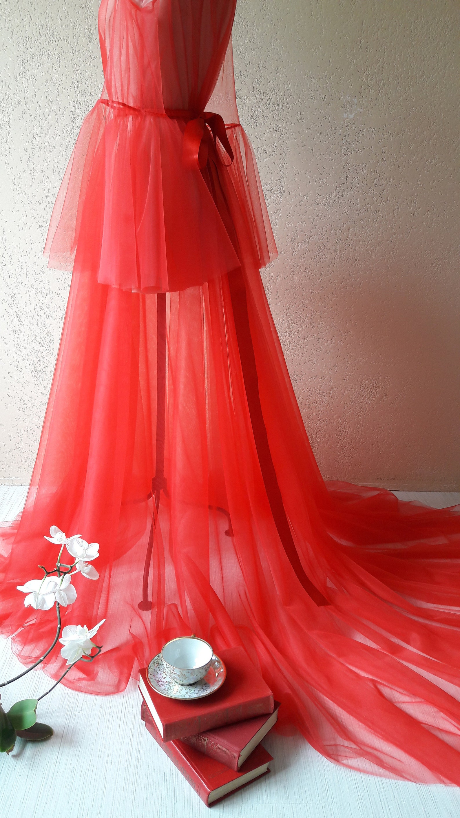 Red Boudoir Dress Tulle Boudoir Gown Boudoir Gown Luxury - Etsy