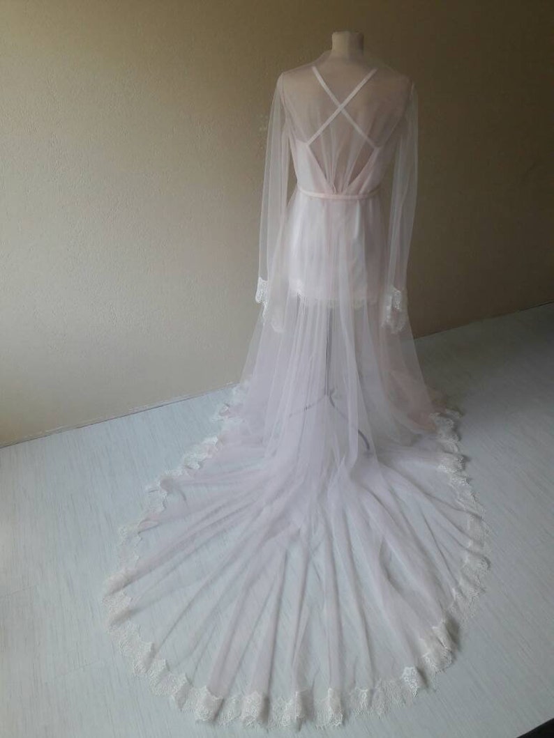 Pink Bridal Lingerie Set, Pink Nightgown, Ivory Lace Bridal Nightgown ...