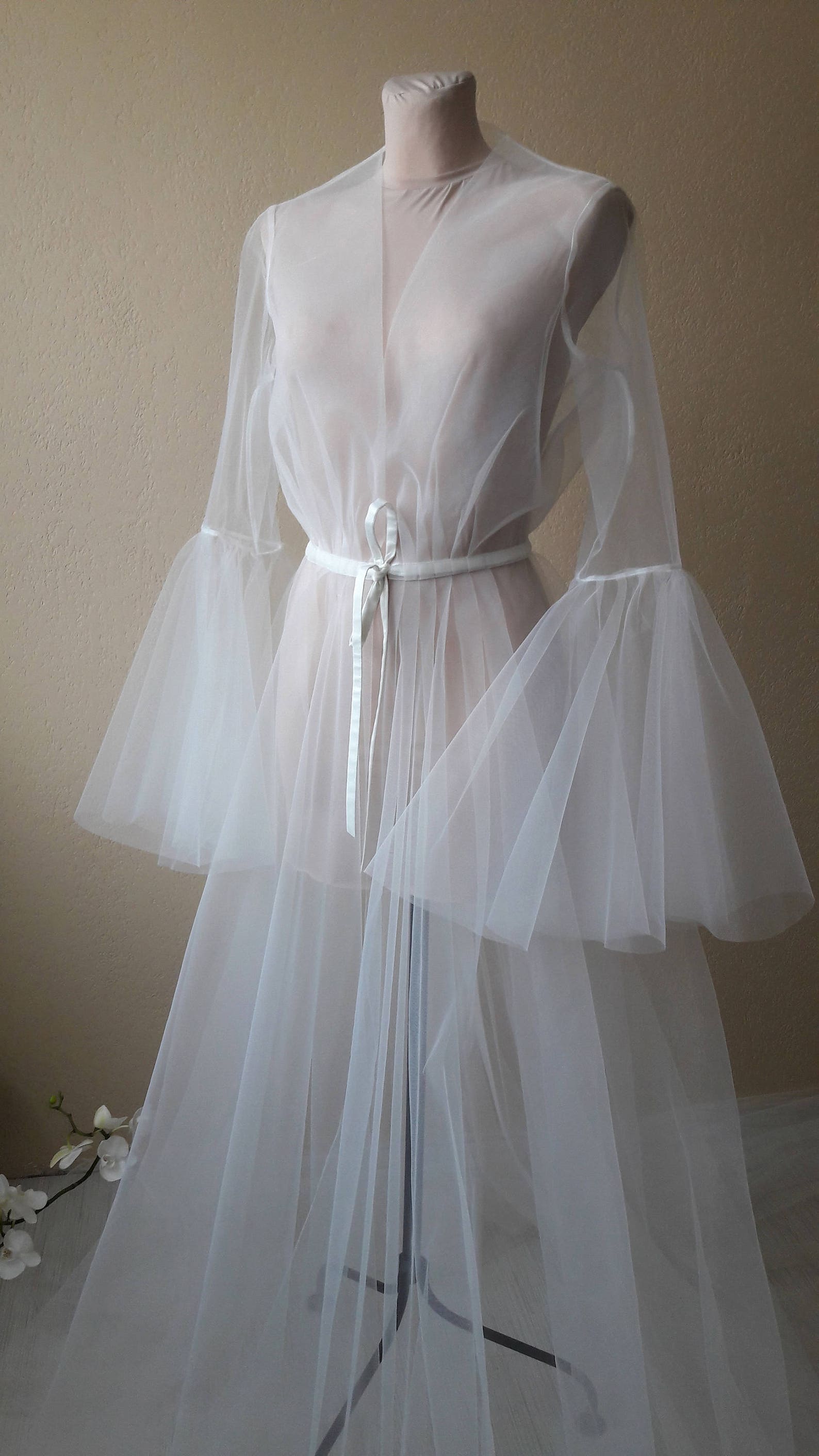 Bridal Boudoir Robe Ivory Boudoir Dress Tulle Boudoir Gown - Etsy