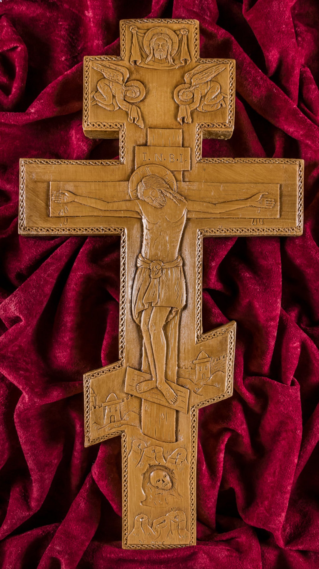 Russian Three Bar Orthodox Aromatic Wall Cross Crucifix Made With Pure ...