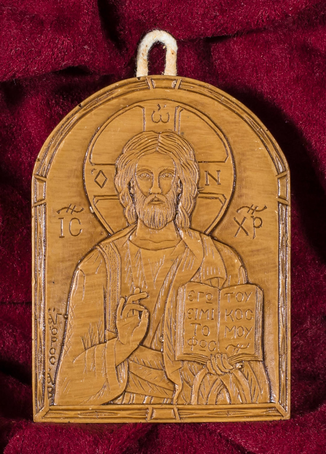 Christ Blessing Pantocrator Small Aromatic Christian Wall Icon Plaque ...