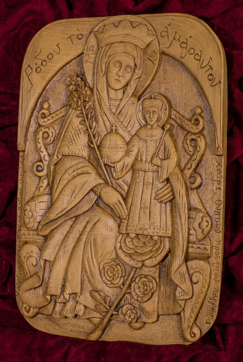 Theotokos the Unfading Flower Bloom Rose Aromatic Christian Wall Icon ...