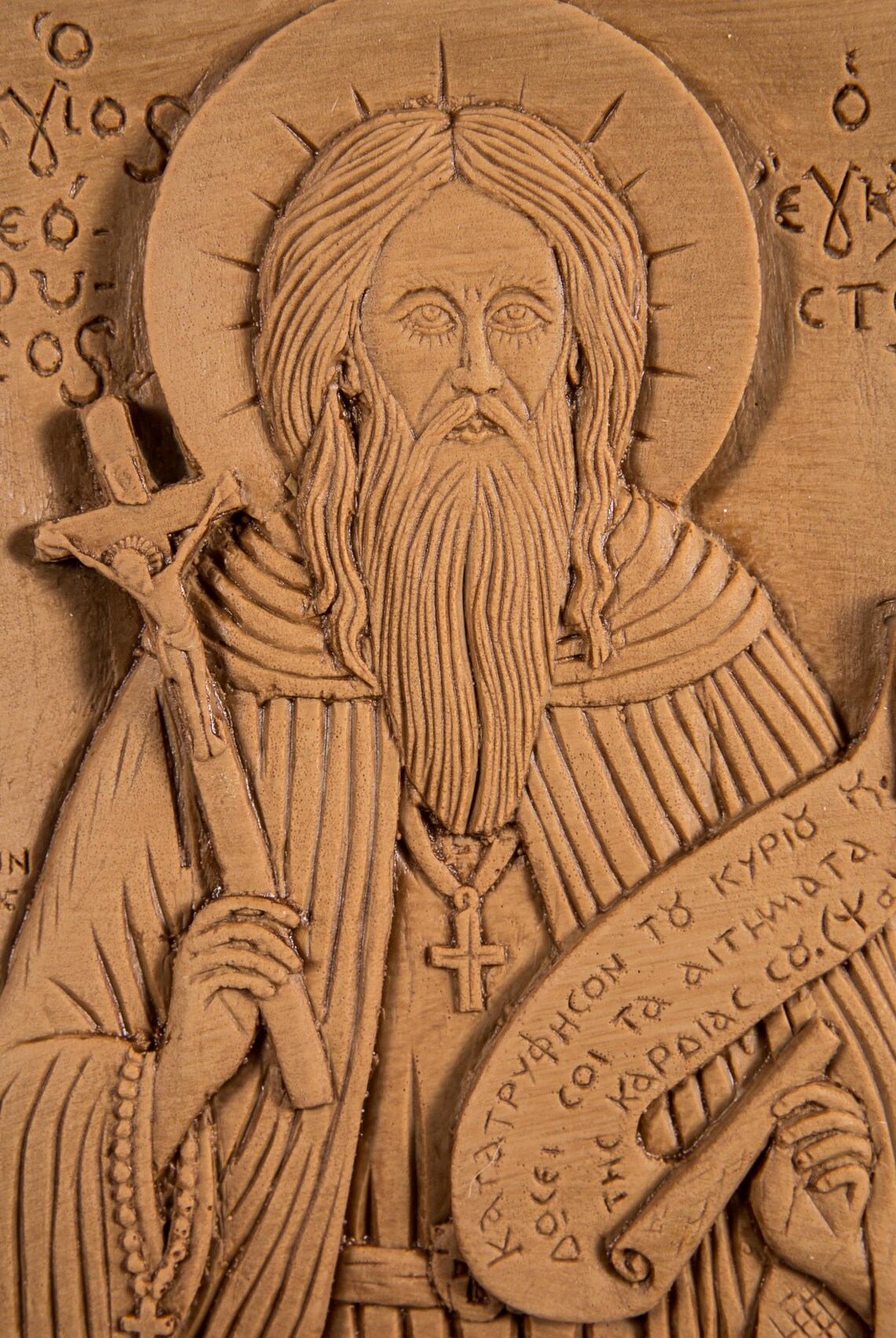 St Saint Neophytos the Recluse Aromatic Hand-carved Christian Wall Icon ...