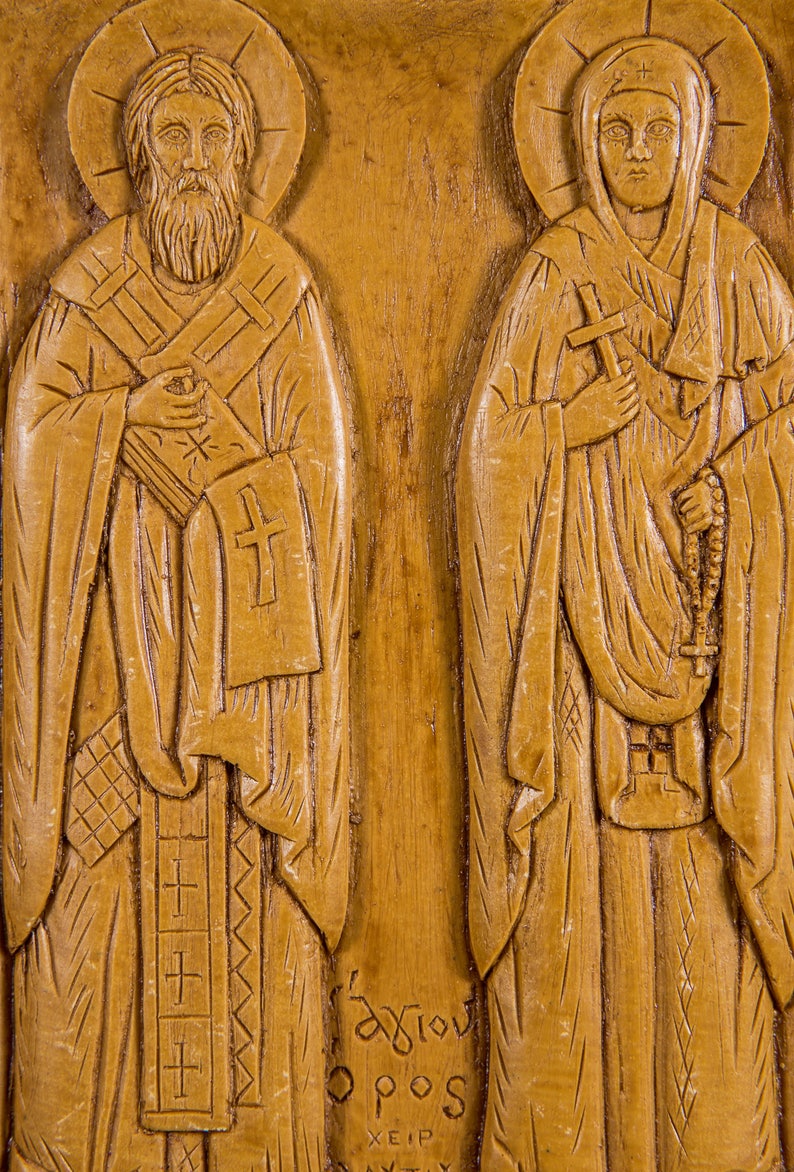 Saints Cyprian and Justina Aromatic Christian Wall Icon Plaque Made ...