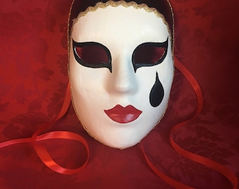 Limited Edition Pierrot's Face Original Venetian Handmade Mask Ideal ...
