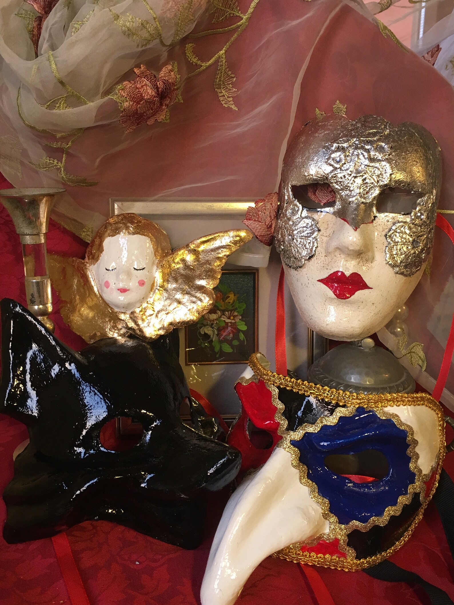 Venetian Masks Faces Pulcinella Black Wolf all In Paper. | Etsy