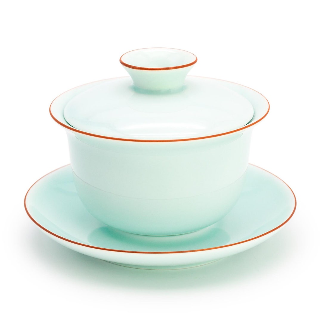 Chinese Porcelain Gaiwan Tea Cup, Ceramic Tea Cup and Saucer With Lid ...