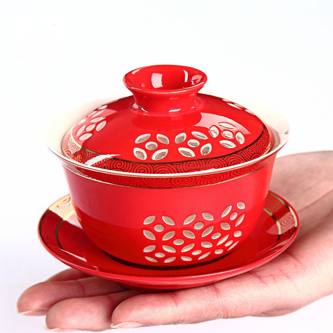 Chinese Porcelain Gaiwan Tea Cup Wedding Tea Cup and Saucer - Etsy