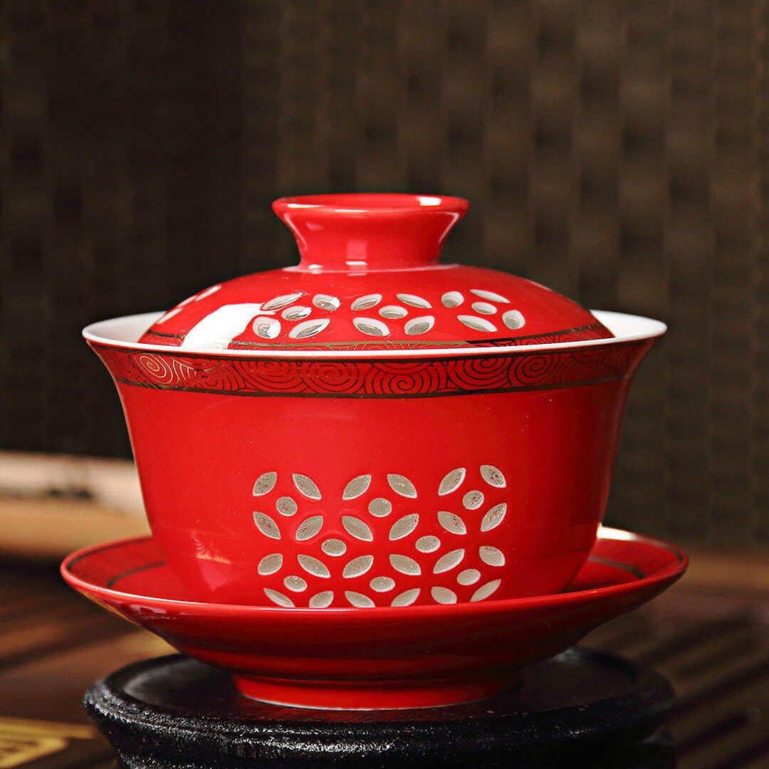 Chinese Porcelain Gaiwan Tea Cup Wedding Tea Cup and Saucer With Lid ...